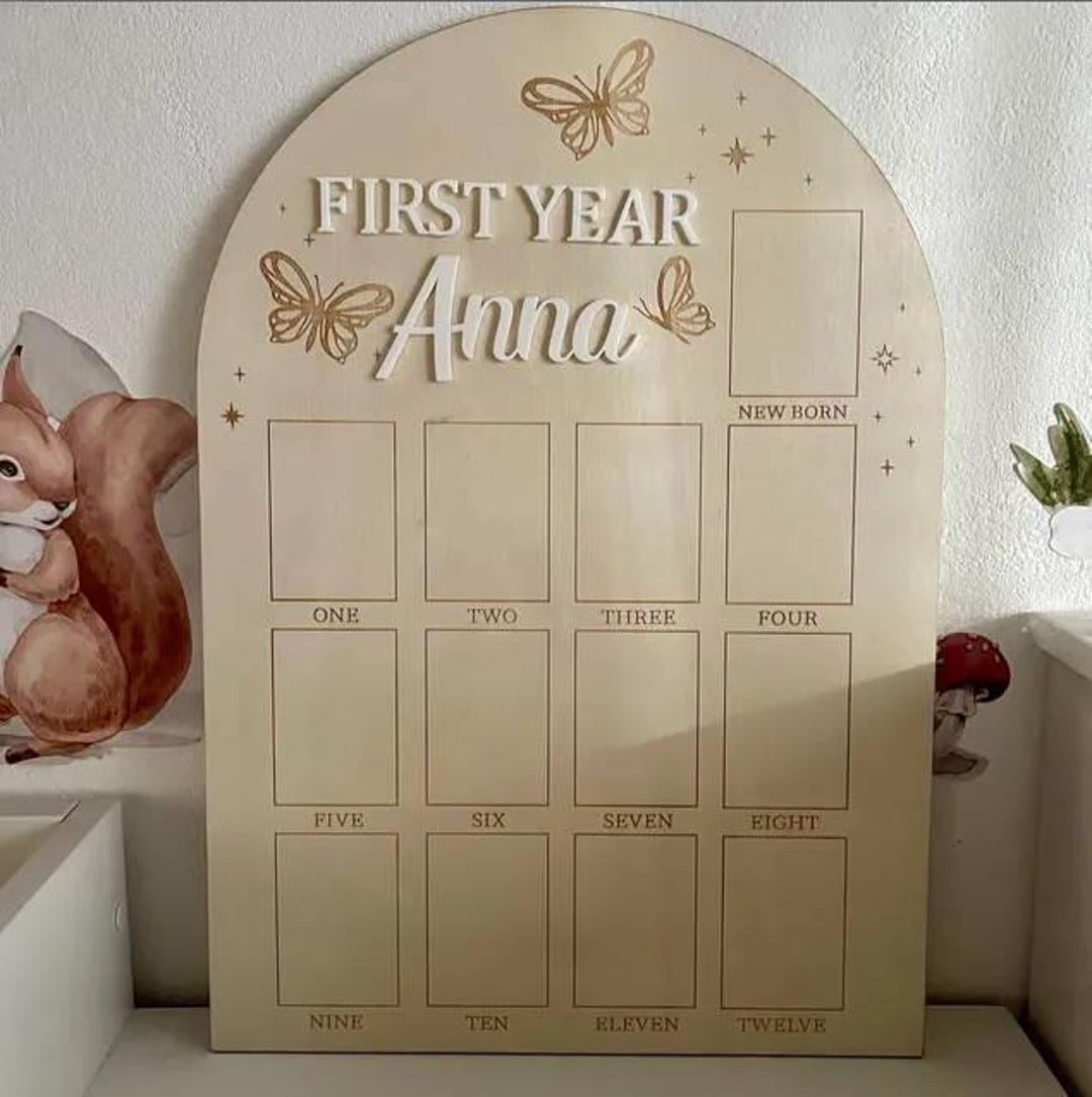 Personalized Baby First Year Picture Frame,baby Monthly Milestone Photo ...