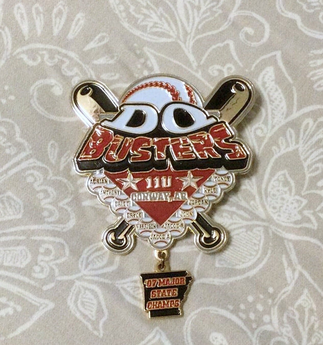 Baseball Souvenir Pin, Craft Supply, Scrapbooking, Team DQ Busters ...
