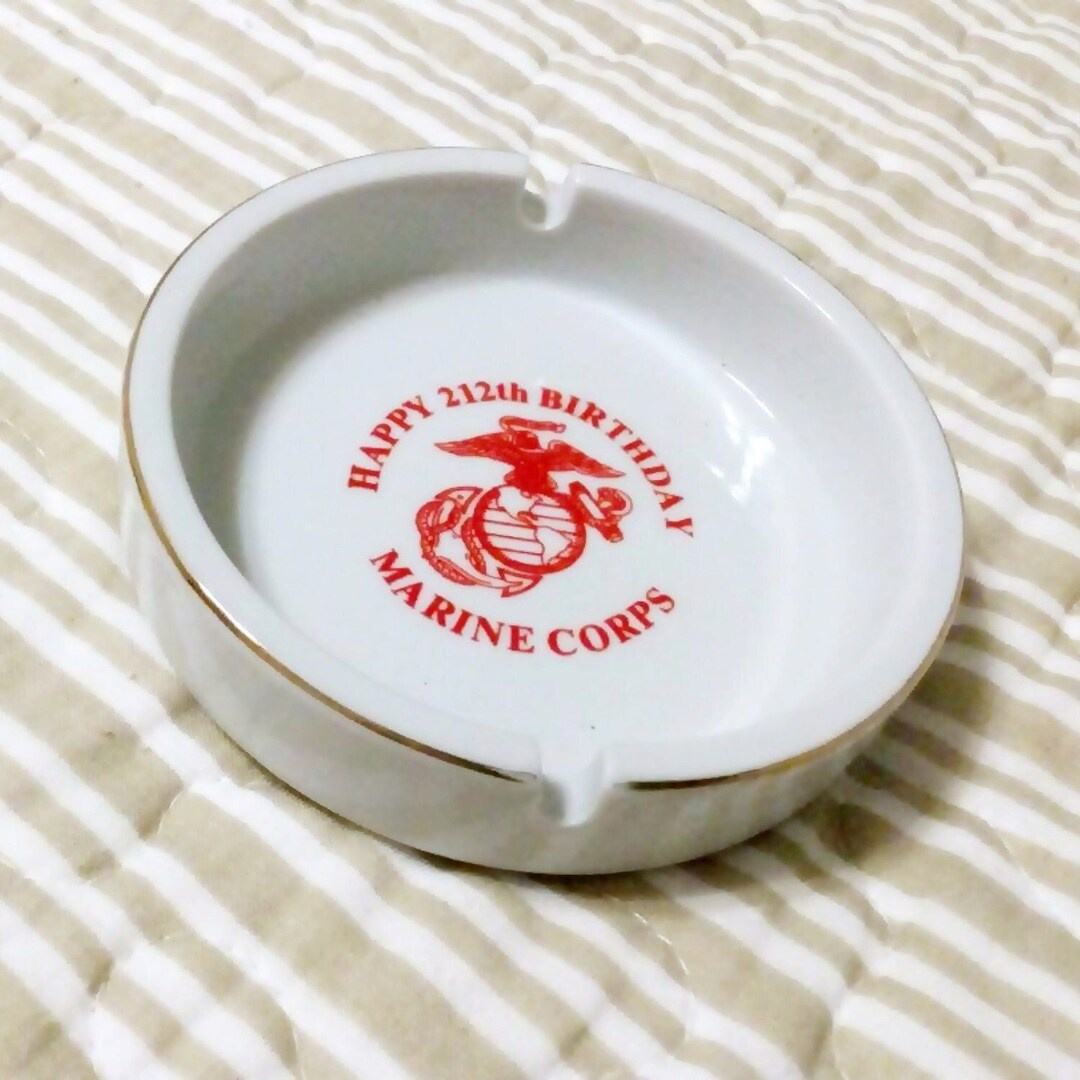 Vintage Marine Corps Ashtray: 212th Birthday Souvenir, 1987 Ceramic - Etsy