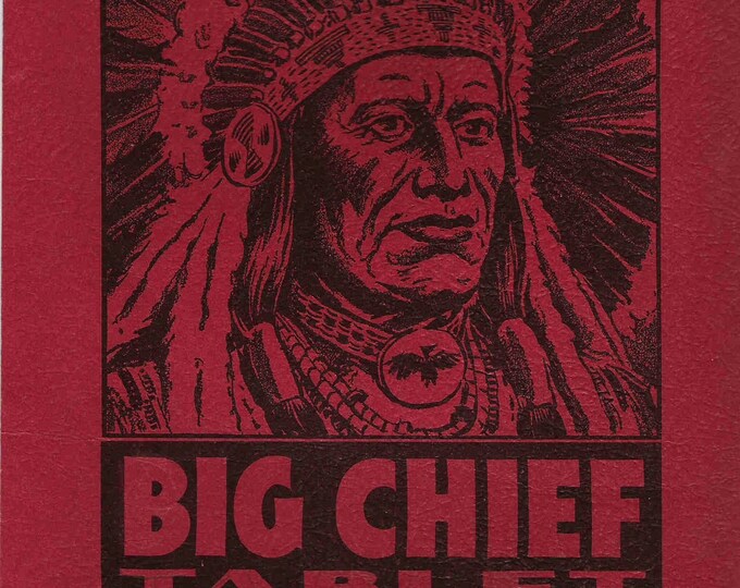 Big Chief Tablet Cover Only, Early 1950s, Antique, Vintage, Red and ...