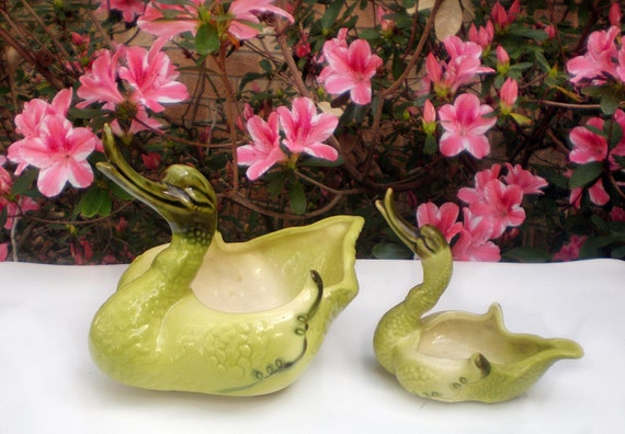 Hull Swans Vintage Hull Pottery Planters Collectible Mid | Etsy