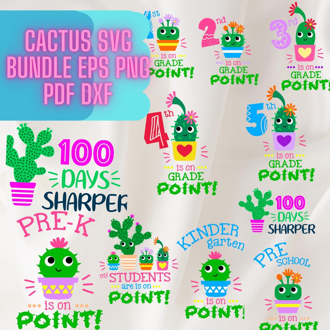 Cactus SVG Bundle Cactus Flower SVG File Succulent Png for Shirts Cacti ...