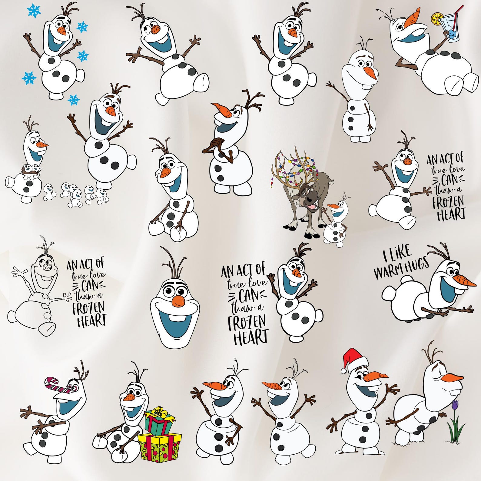Olaf Svg Bundle, Frozen Svg, Christmas Svg, Olaf Svg, Olaf Svg Layered ...