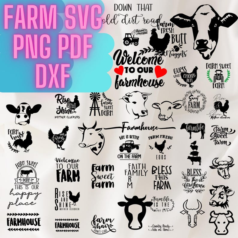 FARM ANIMALS SVG, Animals Svg, Farm Svg , Farm Animals Cricut , Farm ...