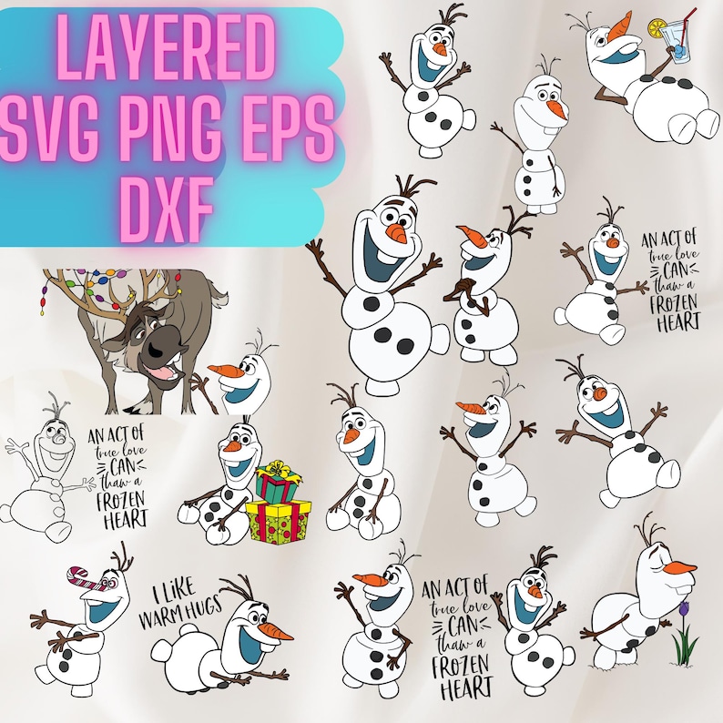 Olaf Svg Bundle, Frozen Svg, Christmas Svg, Olaf Svg, Olaf Svg Layered ...