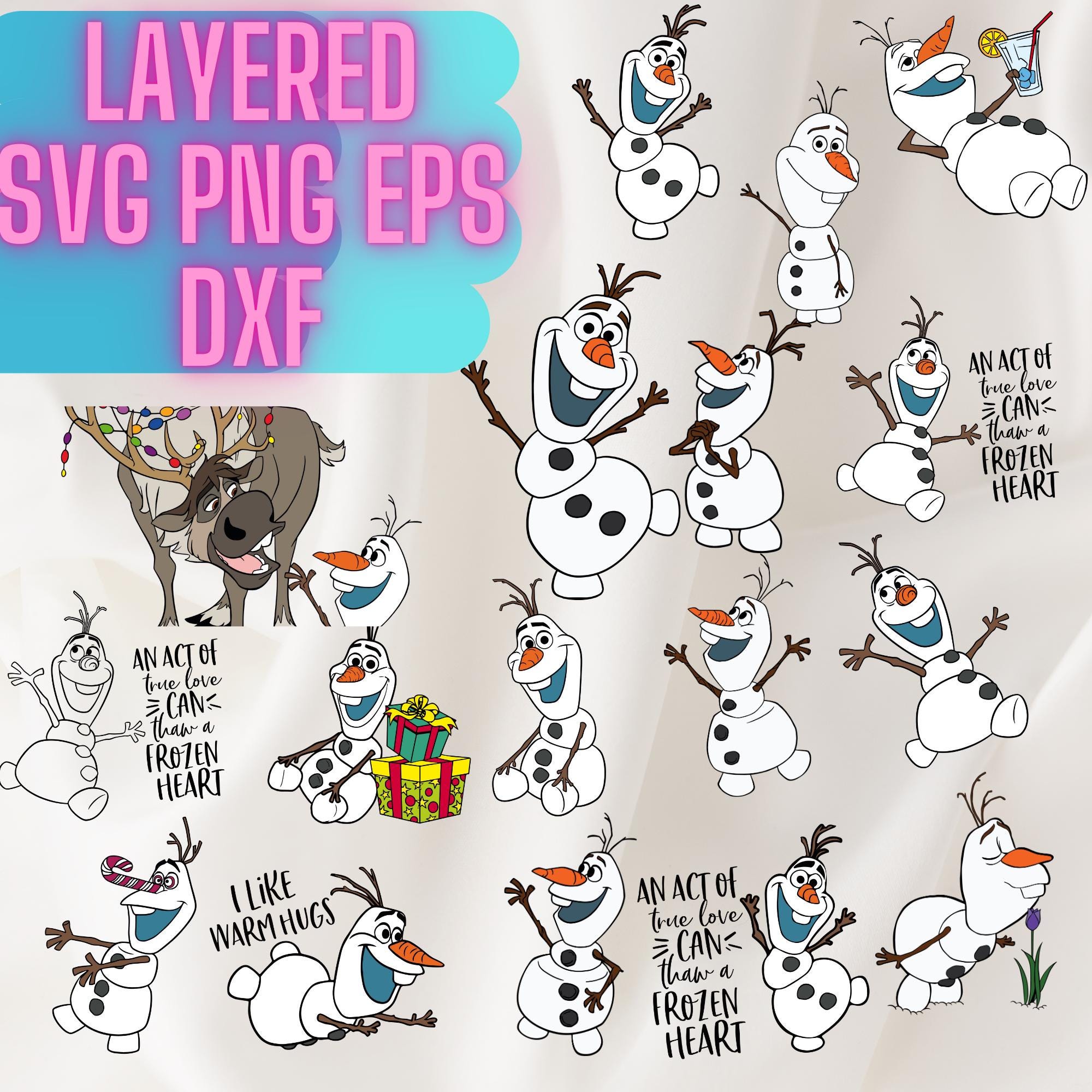 Olaf Svg Bundle, Frozen Svg, Christmas Svg, Olaf Svg, Olaf Svg Layered ...
