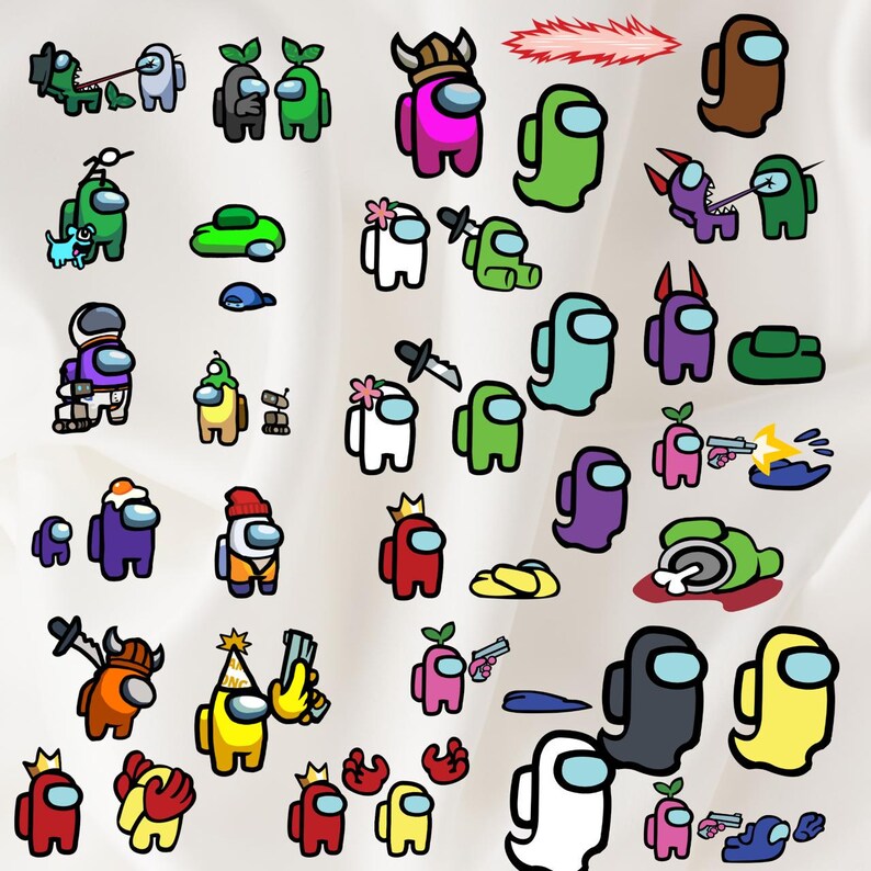 Among Us Svg Bundle, Design Bundle Layered Items, Clipart, Game Impasta ...