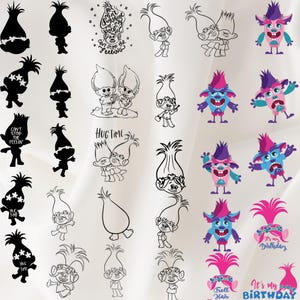 Trolls Svg Bundle, Trolls Png, Trolls Font, Trolls Alphabet, Cricut ...