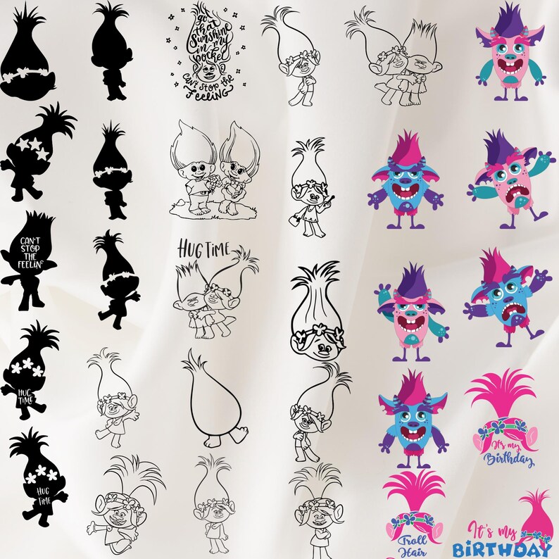 Trolls Svg Bundle, Trolls Png, Trolls Font, Trolls Alphabet, Cricut ...