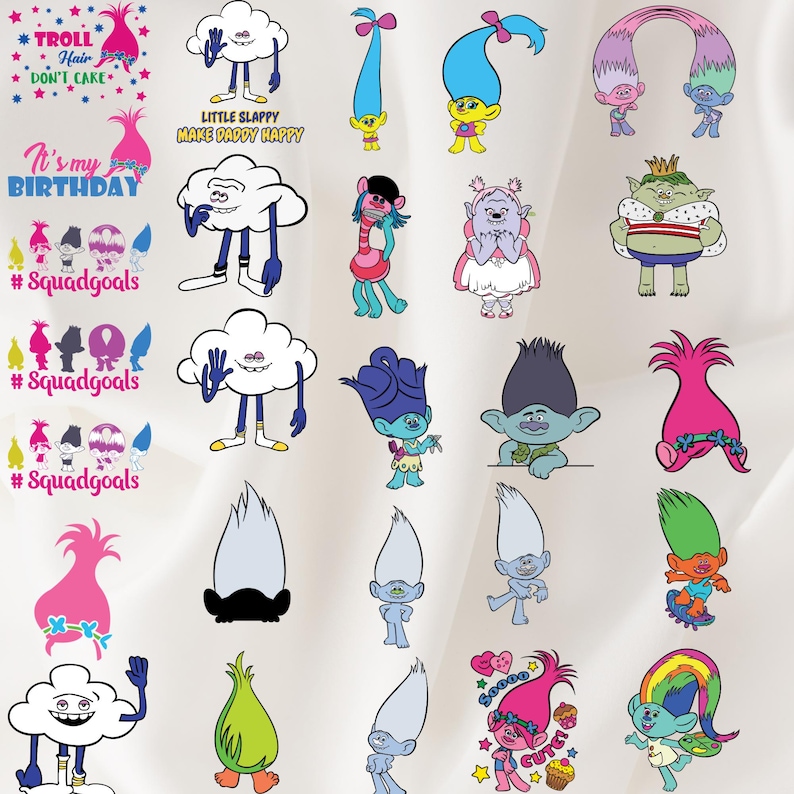Trolls SVG Bundle, Font, Alphabet, Clipart (digital Designs) - Etsy
