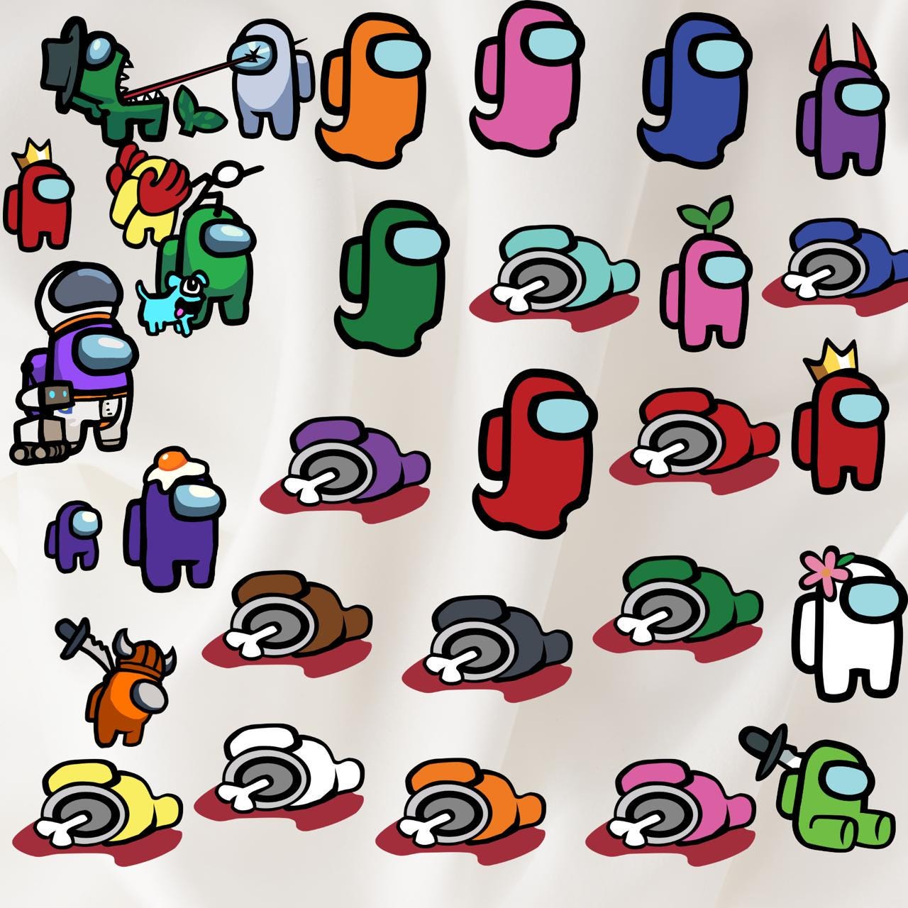 Among Us Svg Bundle, Design Bundle Layered Items, Clipart, Game Impasta ...