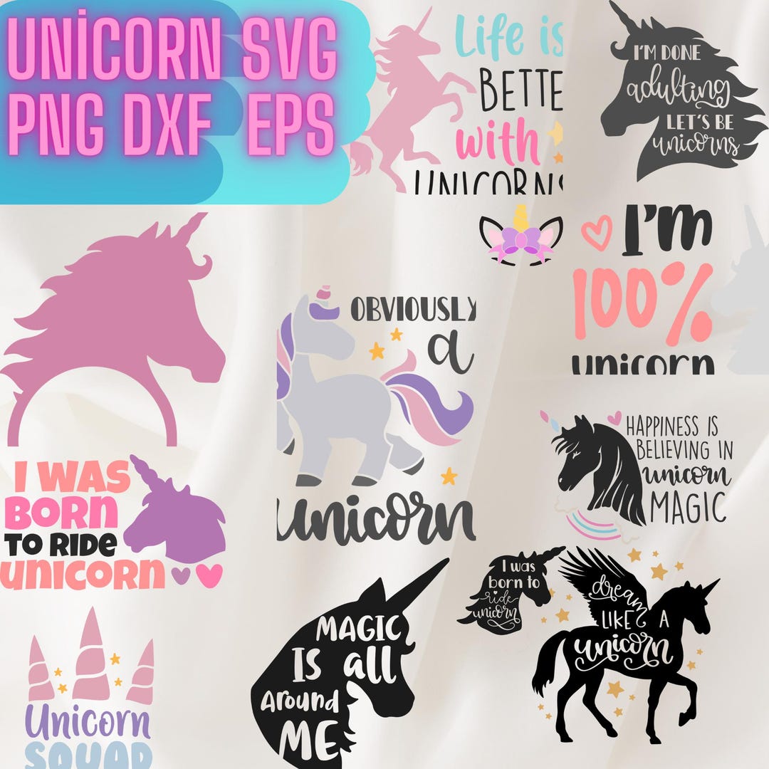 UNICORN BUNDLE SVG Cute Unicorn Svg Unicorn Birthday Unicorn Monogram ...