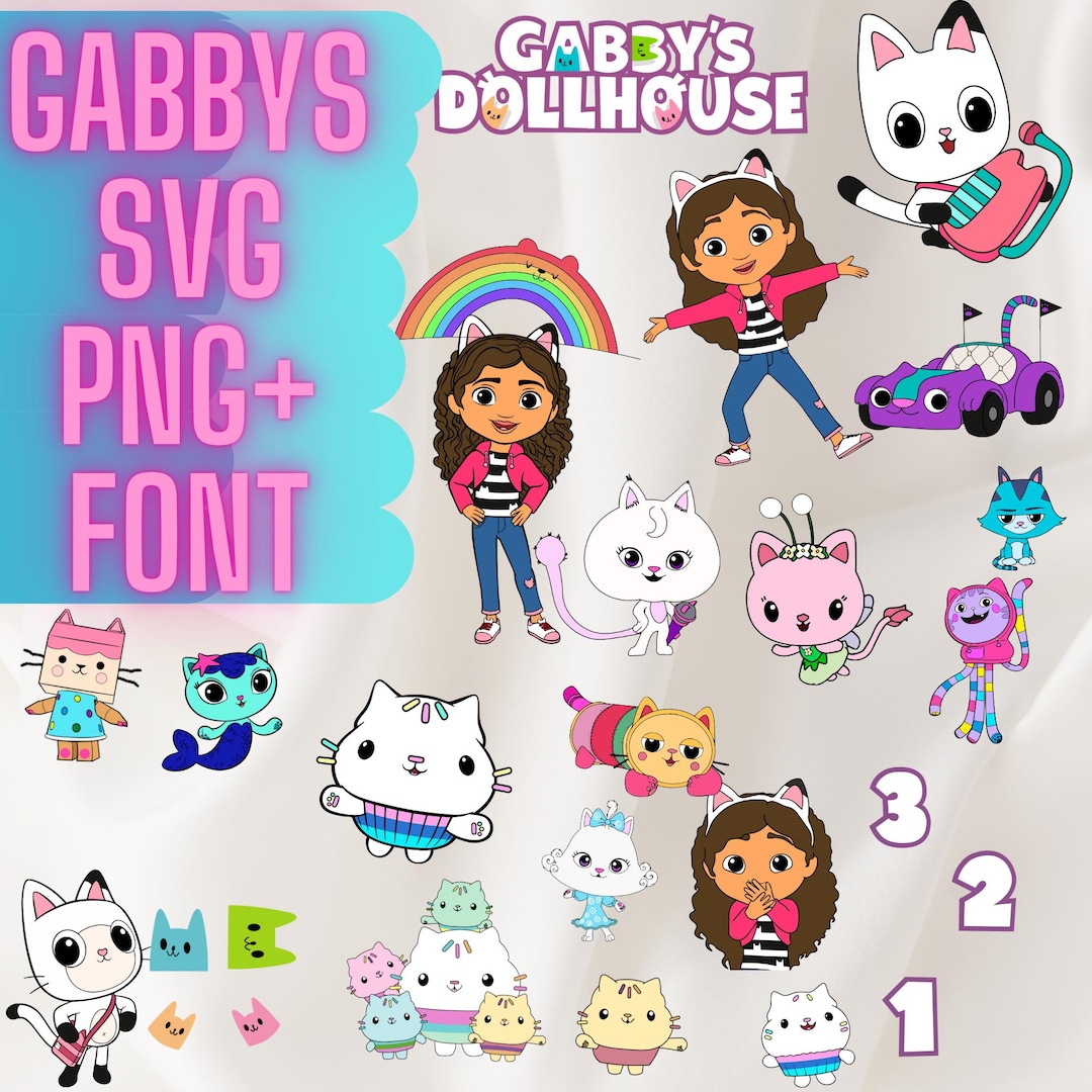 Gabby's Dollhouse SVG Bundle, PNG Clipart, Font (digital Download) - Etsy