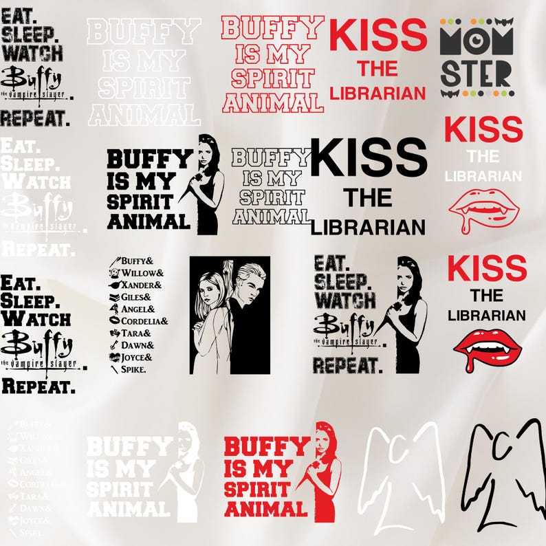 Buffy the Vampire Slayer SVG Files, 90s TV Show Clipart - Etsy