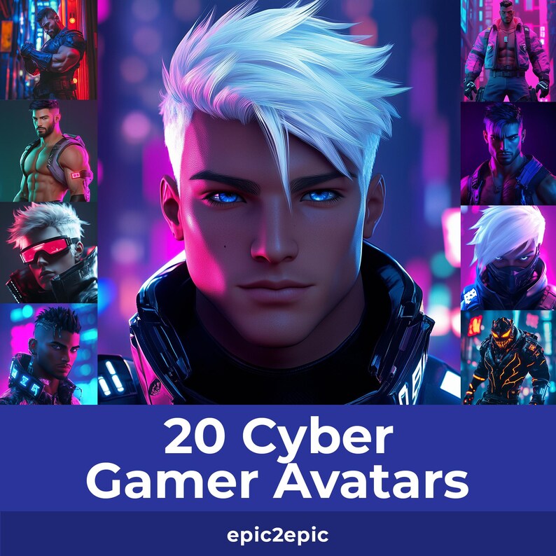 Cyber Style Gamer Avatars, 20 Profile Images for Passionate Gamers ...