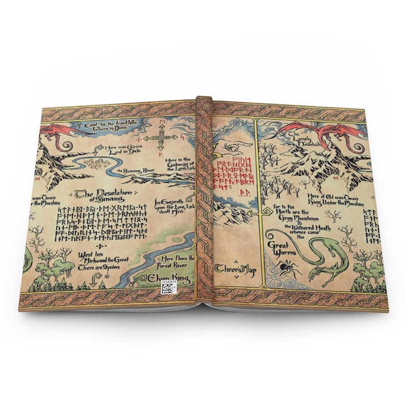 LOTR Thorin's Map Hardcover Journal, Matte Notebook, Lord of the Rings ...