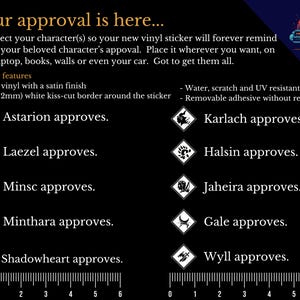 Baldur's Gate 3 Character Approval Stickers, Kiss-cut Vinyl, Gamer Gift ...
