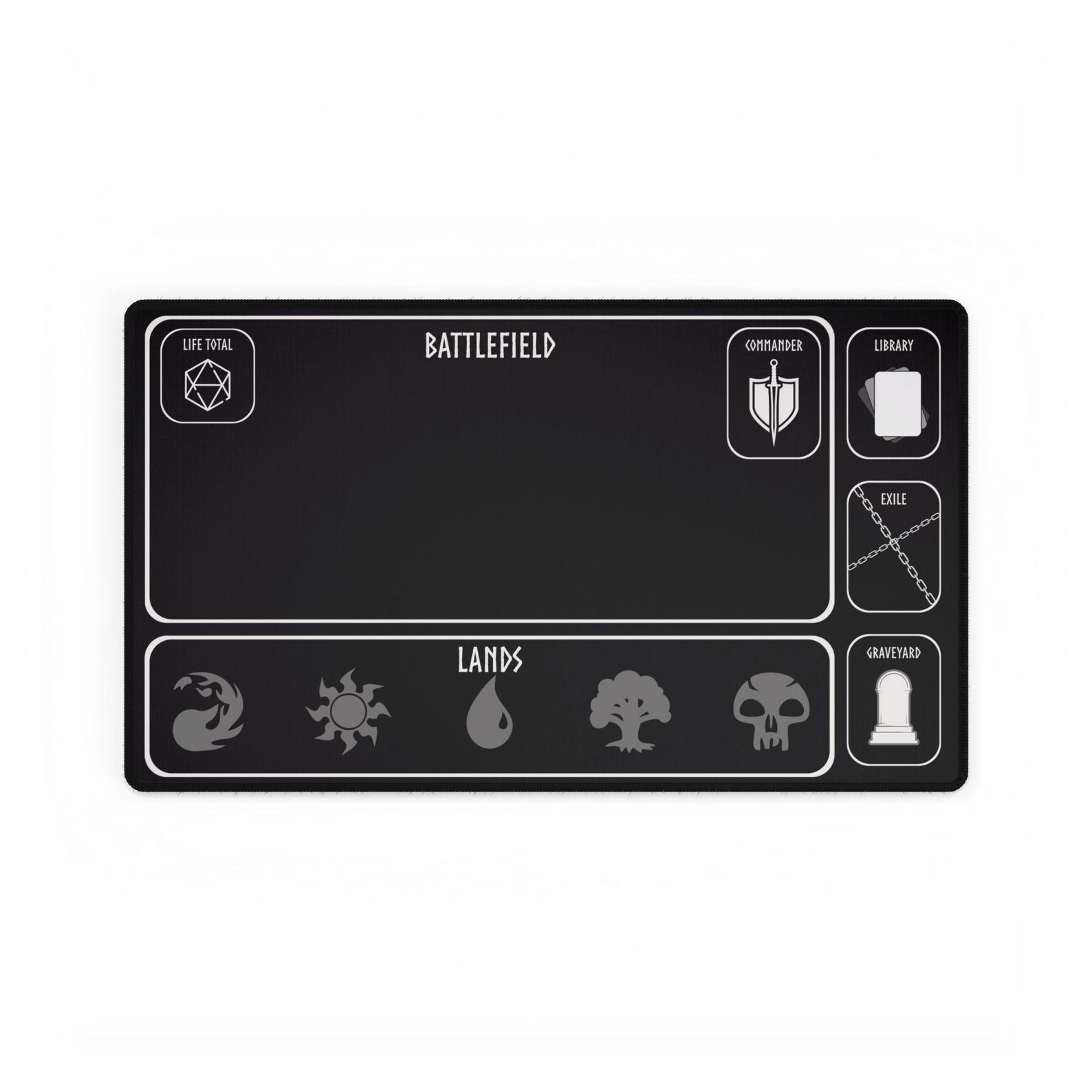 MTG Minimalistic Playmat Desk Mat - Black and White MTG TCG Mousepad ...
