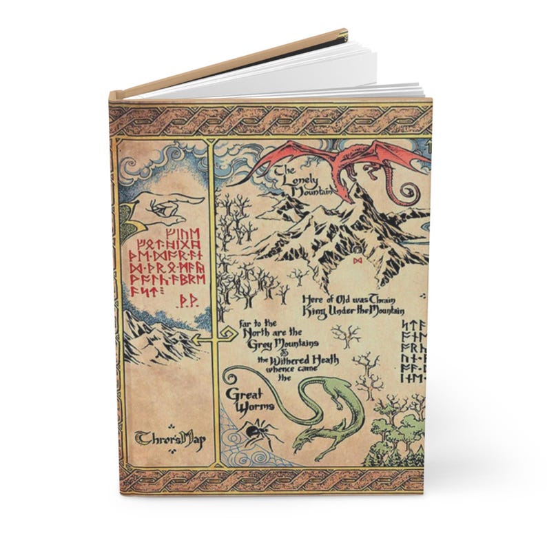 LOTR Thorin's Map Hardcover Journal, Matte Notebook, Lord of the Rings ...