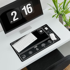 MTG Minimalistic Playmat Desk Mat - Black and White MTG TCG Mousepad ...