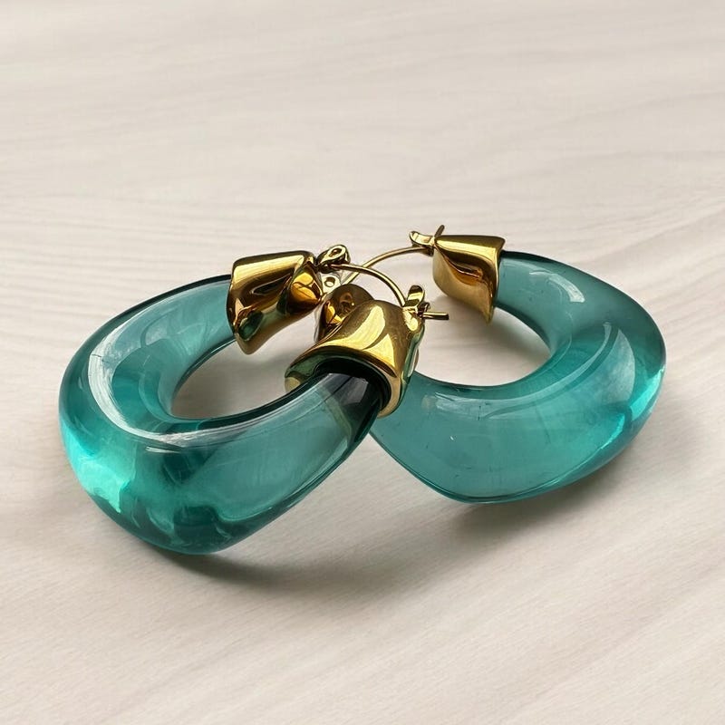Resin Hoop Earrings - Etsy