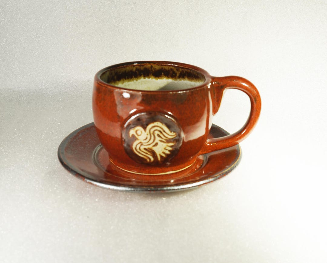 Odin Raven Latte Cup, Large Coffee Mug With Saucer , Tea Cup, Soup Mug ...