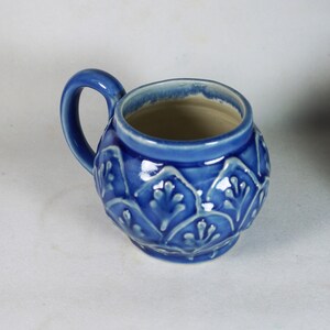 Rustic Elegant Cobalt Blue Ceramic Coffee Mug, Azure Blue, Lapis Blue ...