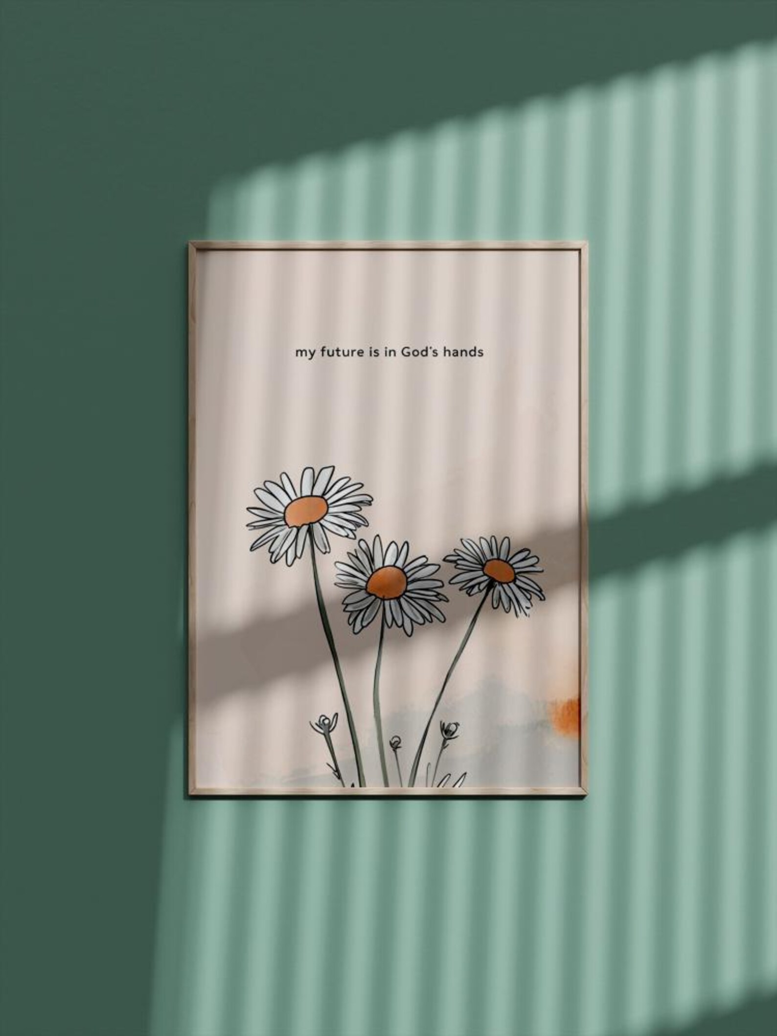 Christian Inspirational Minimalist Wall Art Decor, Daisy Theme ...