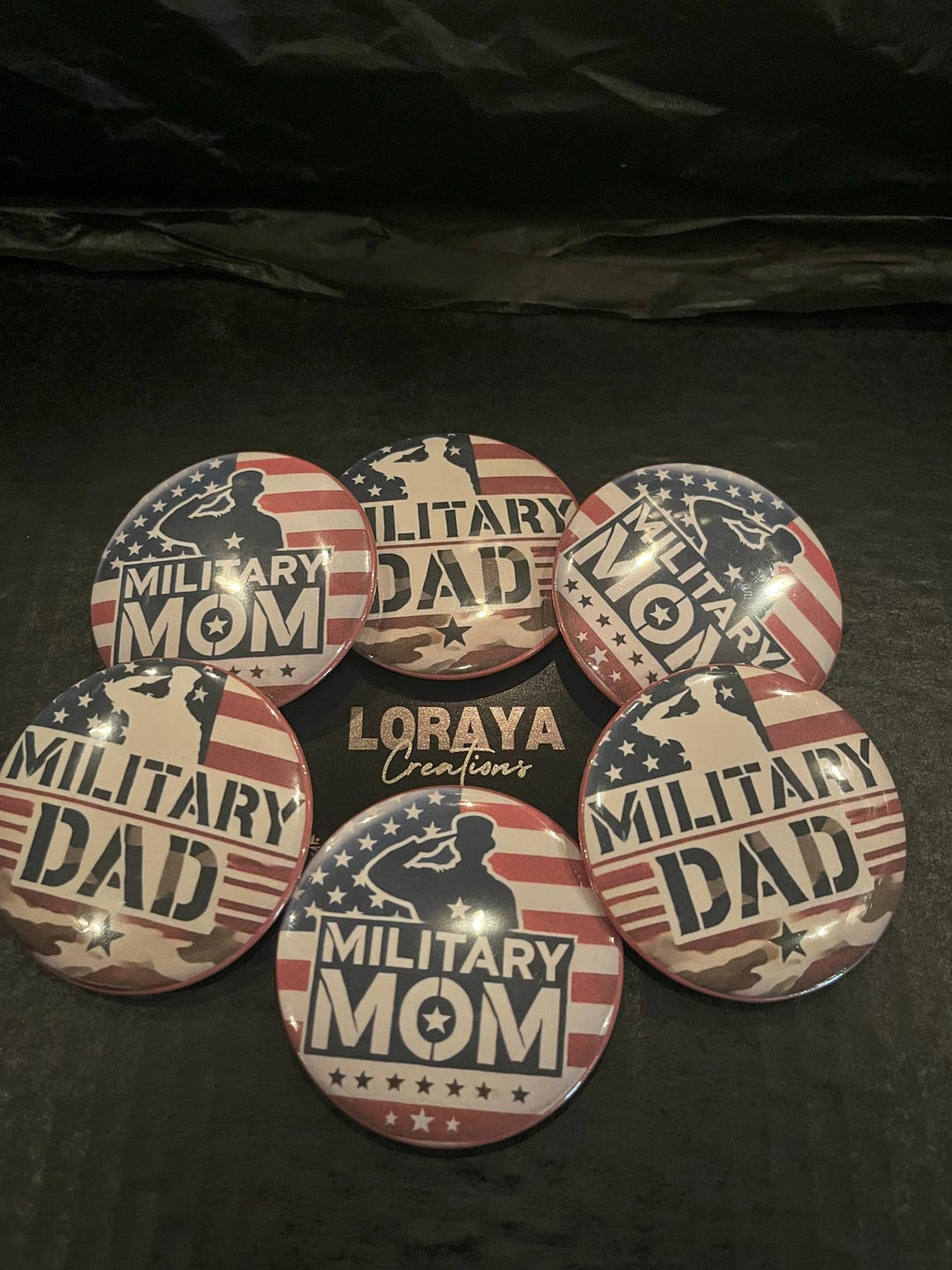 Military Parents Pinback Button | Proud Mom & Dad | Support Our Troops ...