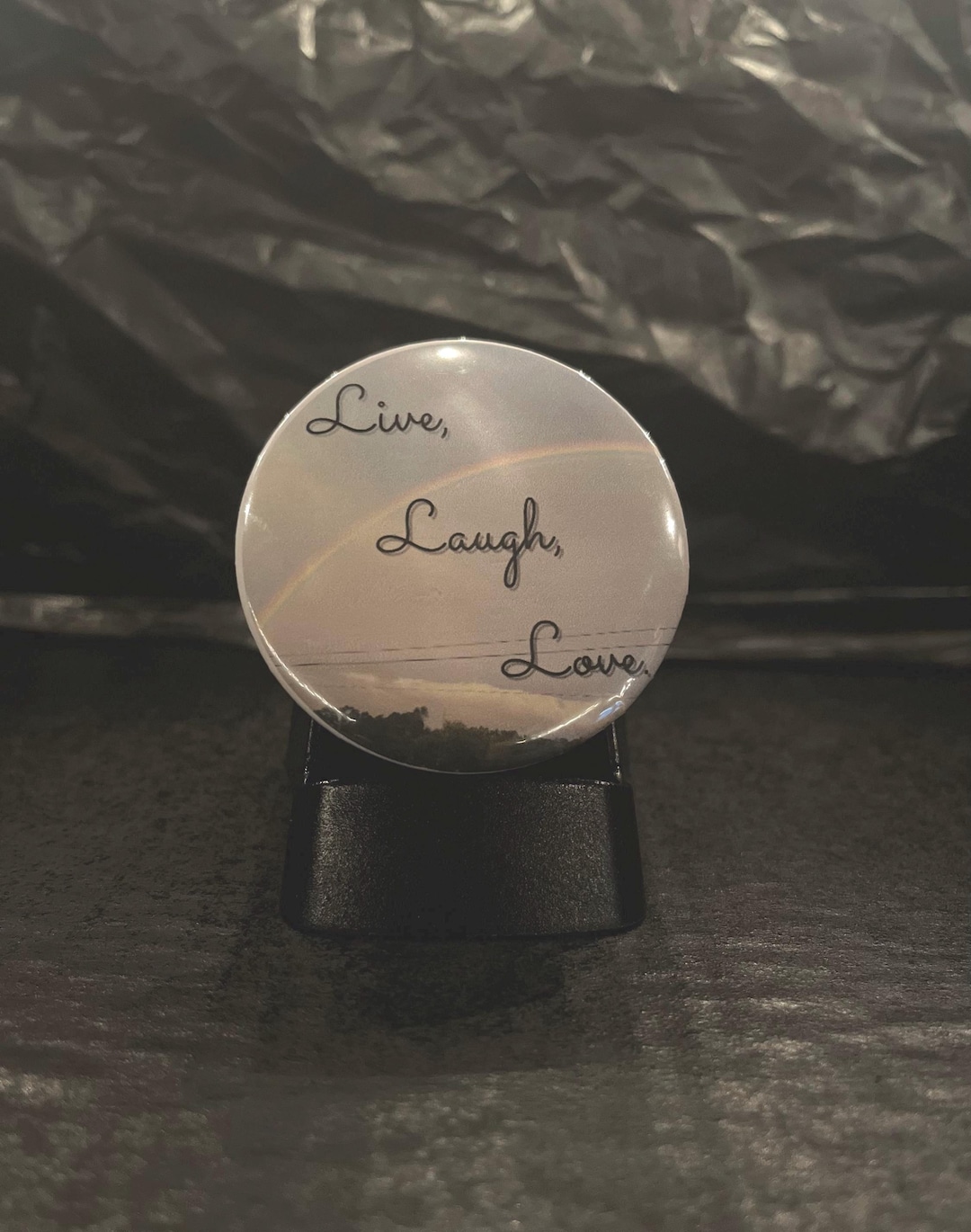 Live Laugh Love Pin-back Button | Inspirational Badge | Positive Vibes ...