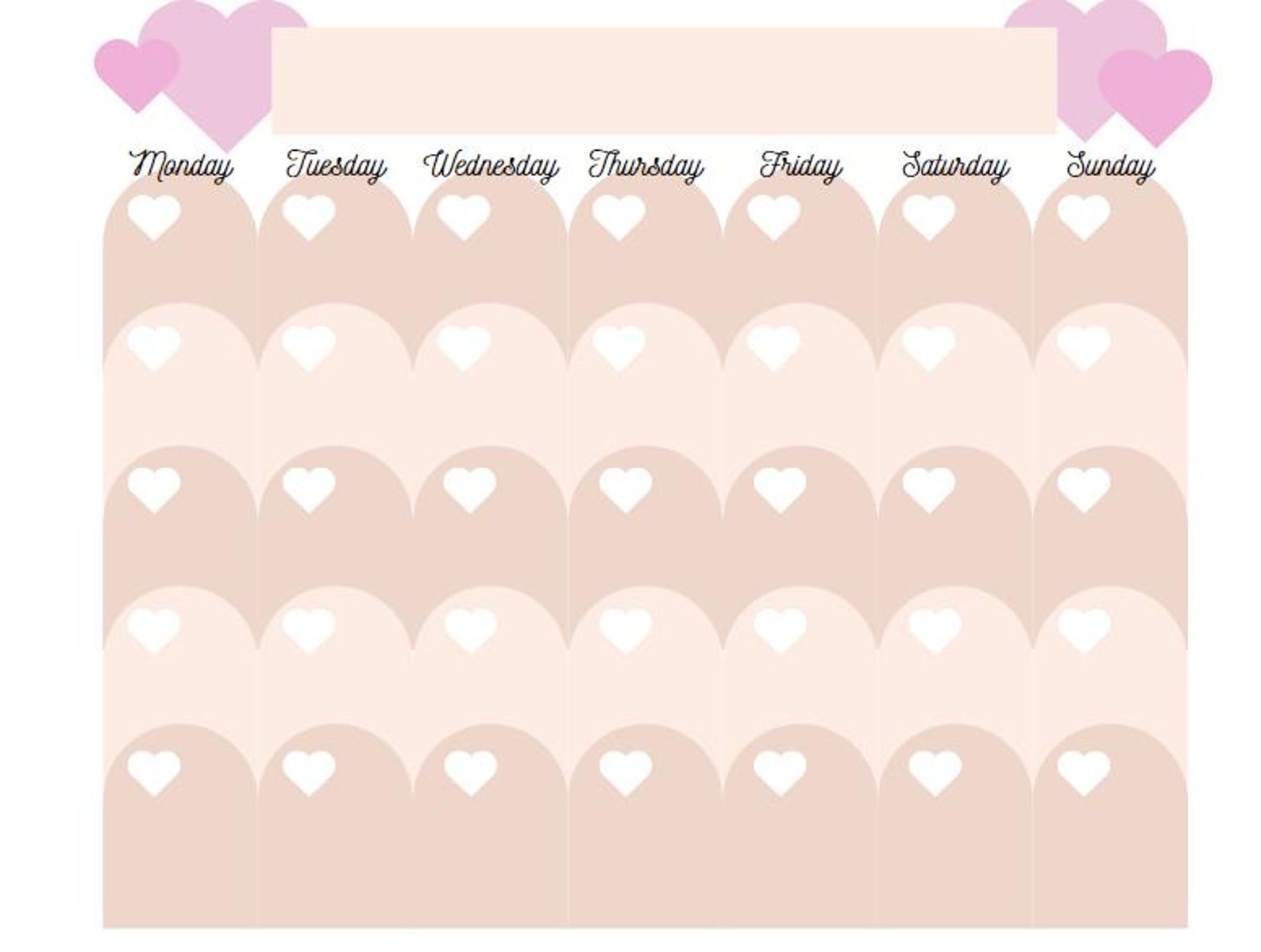 Calendar Template - Etsy