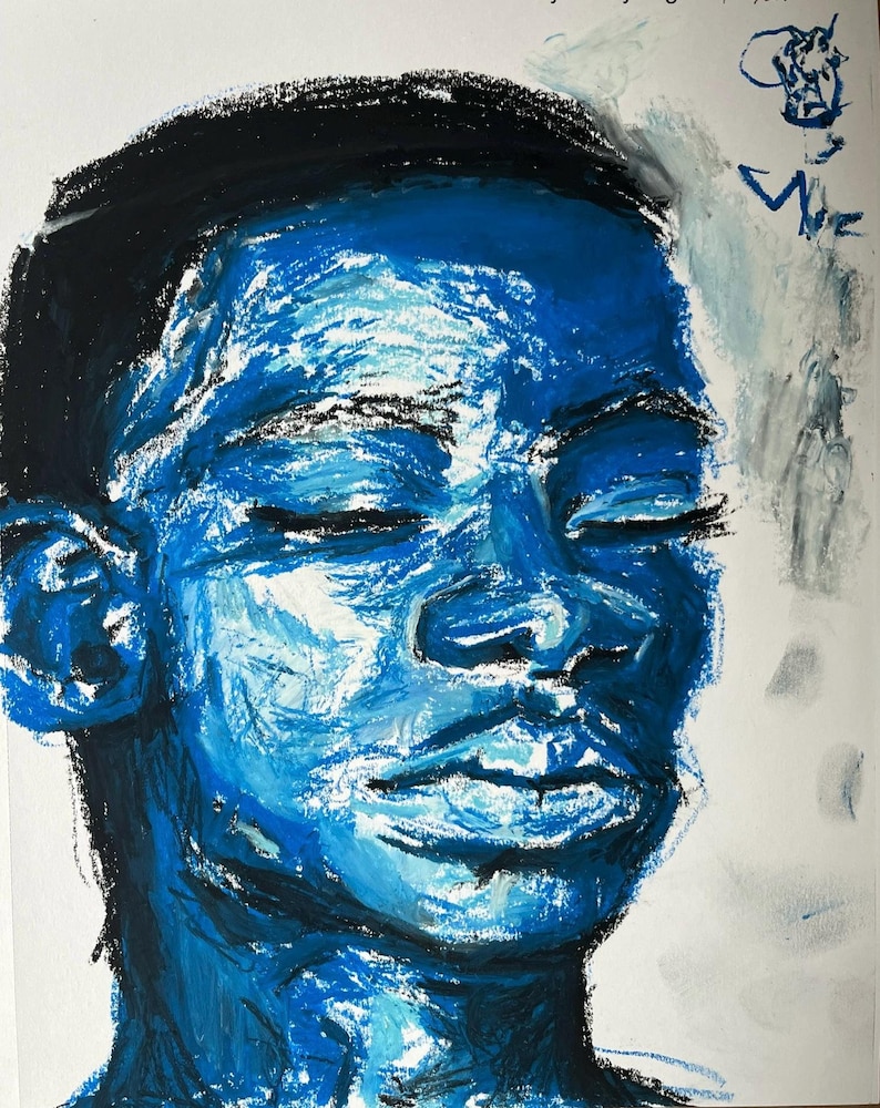 Oil Pastel Portrait Drawing Original Artwork Meant for Wall or Frame ...