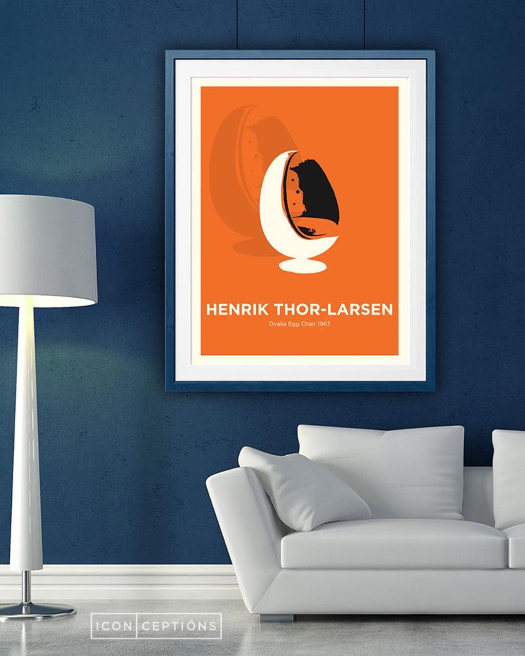 Mid Century Art Print Henrik Thor-larson Ovalia Egg Chair Museum ...