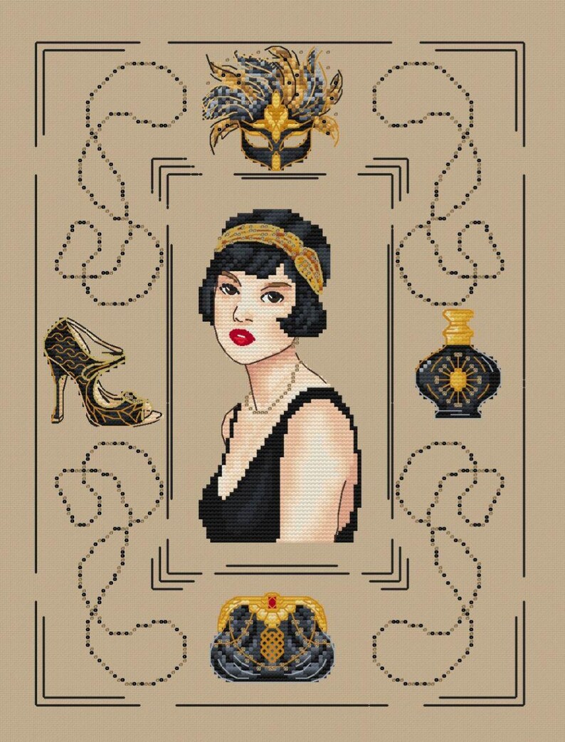 Black & Gold. Cross Stitch Pattern. Instant Download. Needle Craft. - Etsy