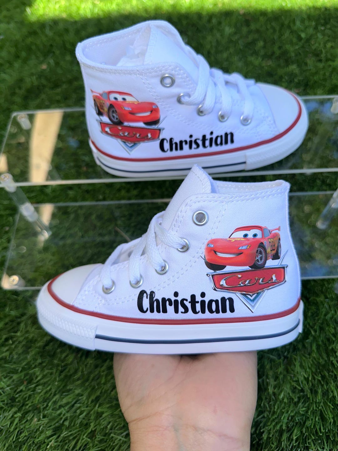 Cars Shoes, Custom High Top Sneaker, Cartoon Fan Converse Style Hightop ...