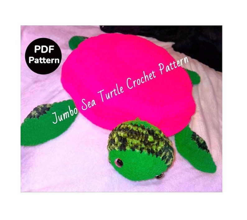 Crochet Pattern, Jumbo Sea Turtle Crochet Pattern, EASY CROCHET PATTERN ...