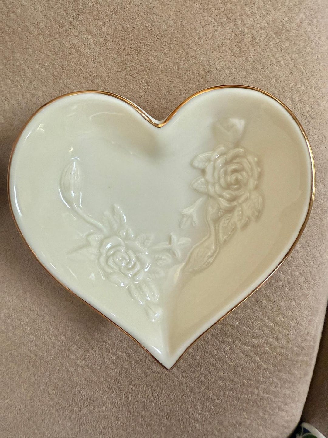 Rare Lenox Rose Heart Dish With Unique "rose Heart" Backstamp - Etsy