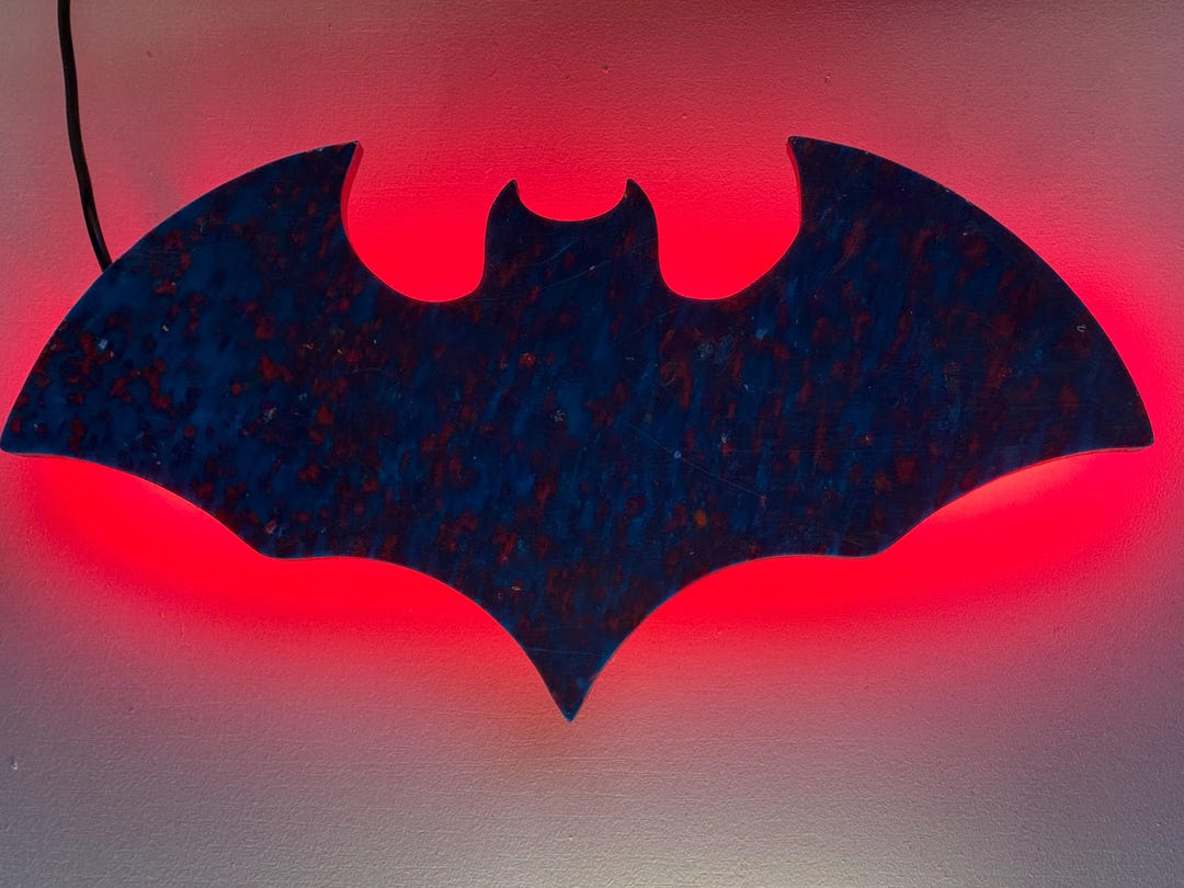 Spooky Bat Wall Lamp Recycled Plastic Red LED Light Halloween Decor - Etsy
