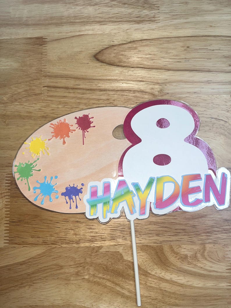 Paint Party Painter’s Palette Cake Topper Custom - Etsy