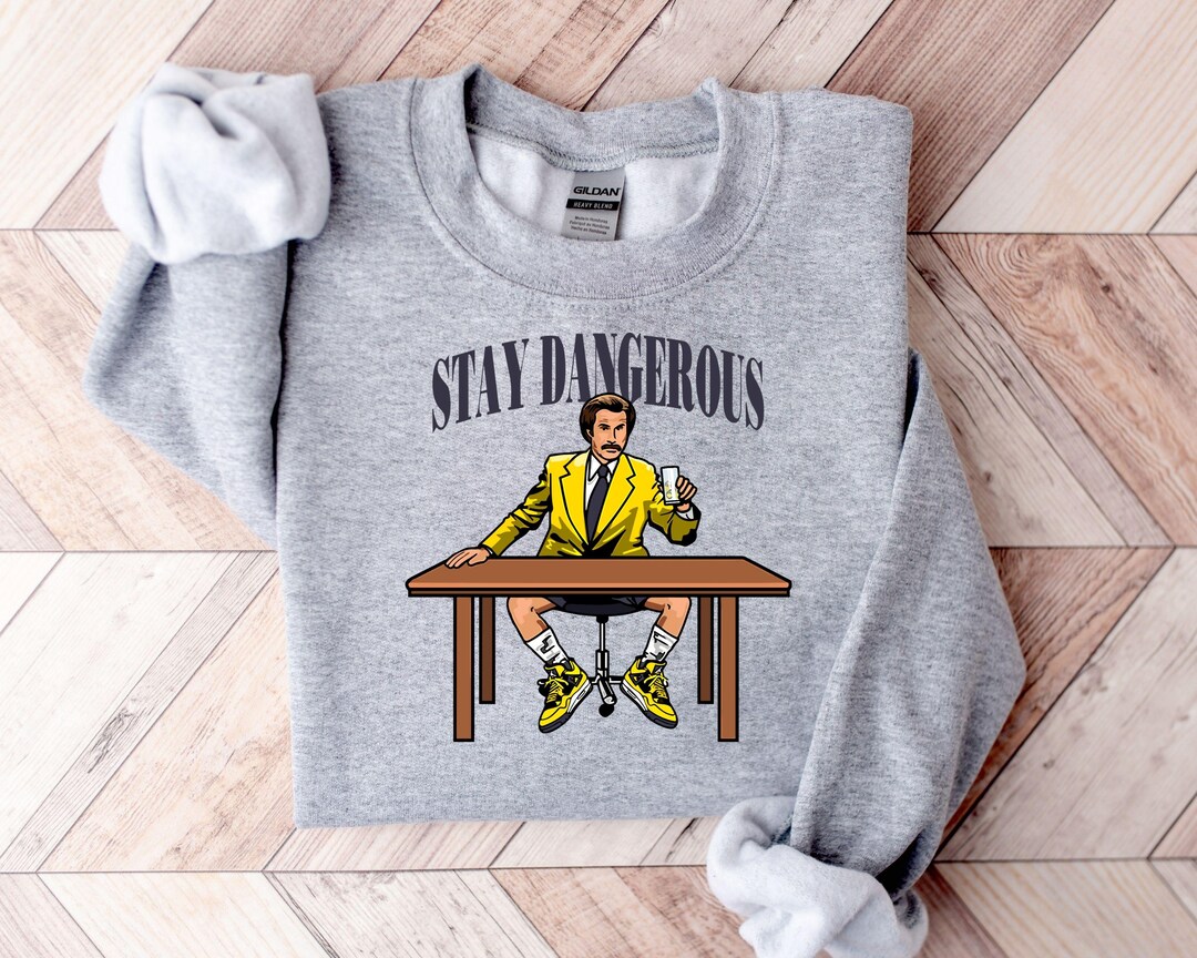 Stay Dangerous Hoodie - Retro News Anchor Comedy Streetwear - Etsy