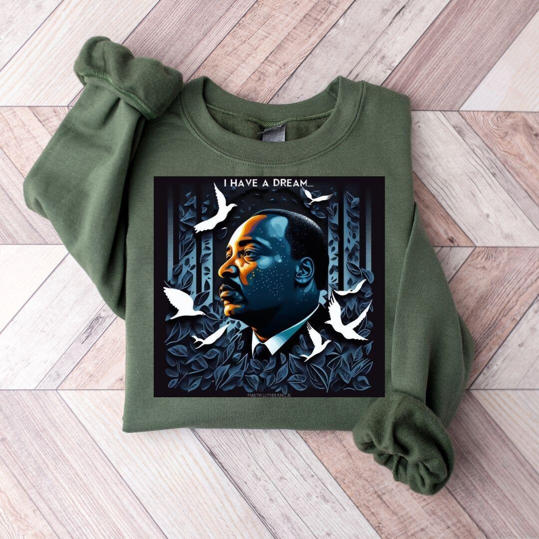 MLK Sweatshirt: Black History Month Design, Soft Cotton Blend - Etsy