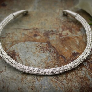 Viking Neck Torc - Sterling Silver, Celtic Torq or Torque - Wire Woven ...