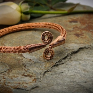 Double Spiral Viking Knit Armlet - Copper, Arm Bracelet, Cuff - Small ...