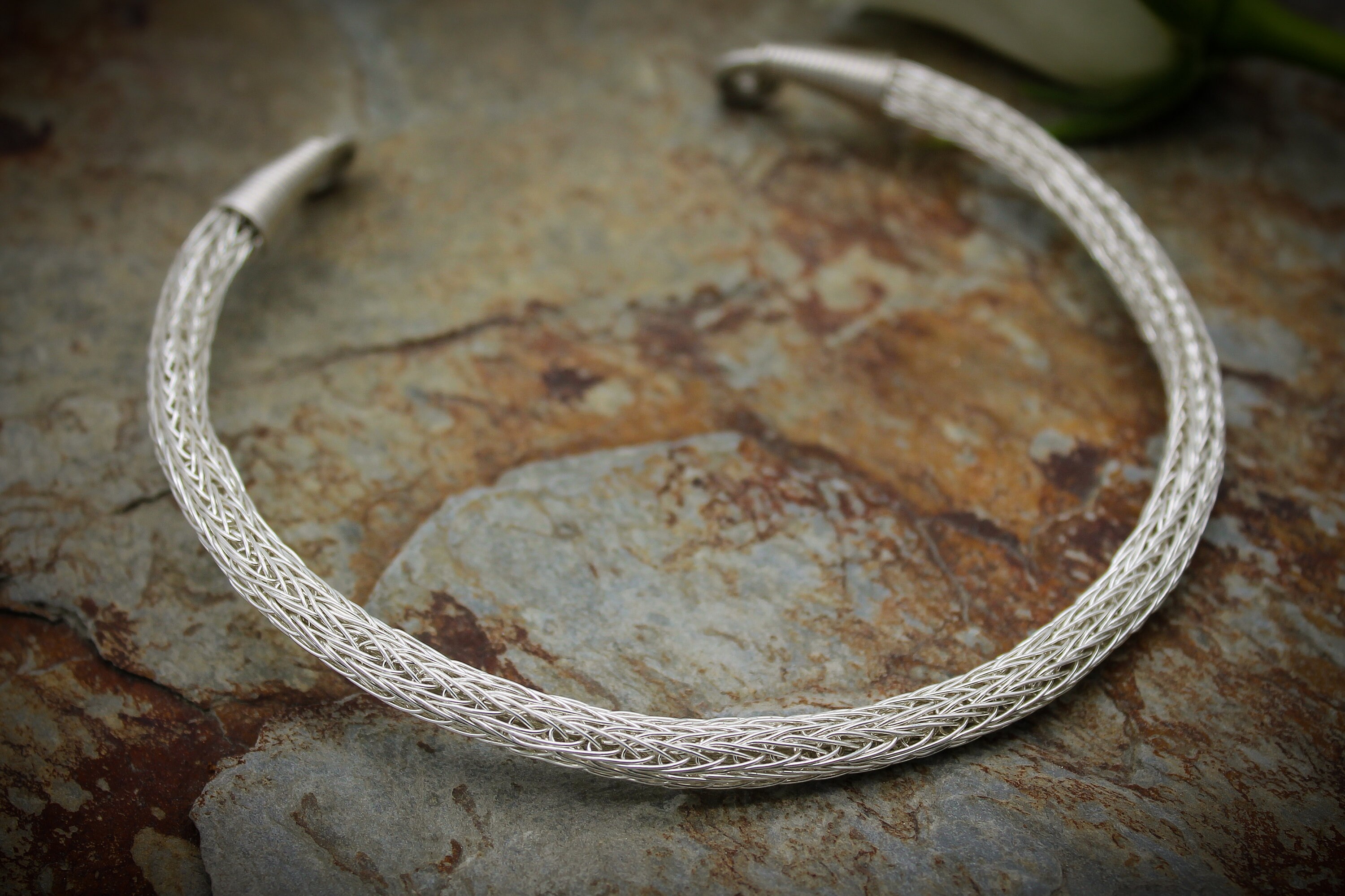 Viking Neck Torc - Sterling Silver, Celtic Torq or Torque - Wire Woven ...