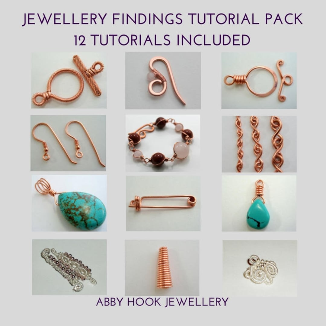 Findings Tutorial Pack - 12 Tutorials Included - Wire Jewelry Tutorial ...