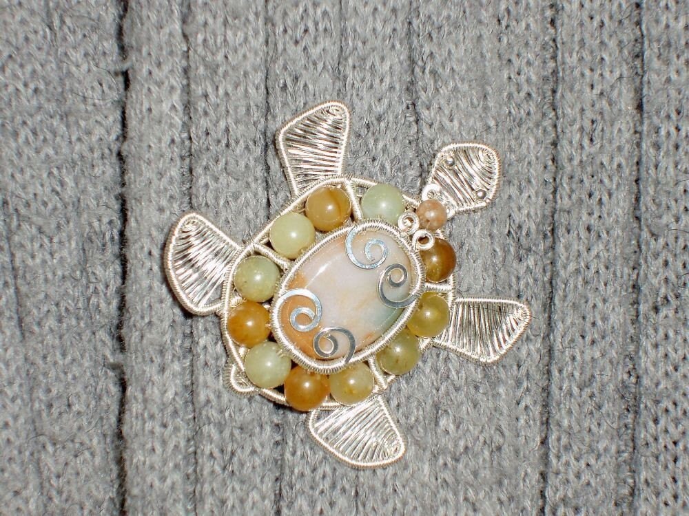 Turtles and Spirals Brooch or Pendant Wire Jewelry Tutorial | Etsy