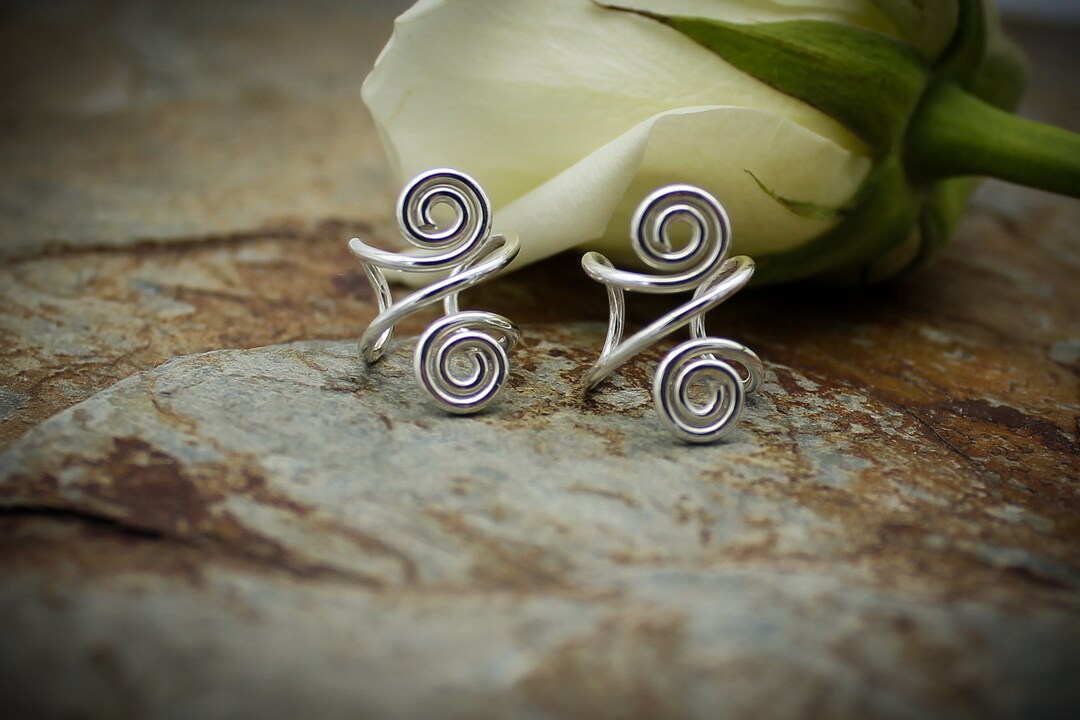 Sterling Silver Double Spiral Hair Cuff: Viking Beard Bead (pair) - Etsy