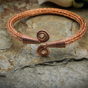 Double Spiral Viking Knit Armlet - Copper, Arm Bracelet, Cuff - Small ...