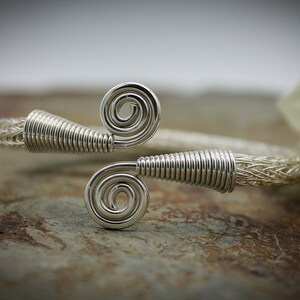 Double Spiral Viking Knit Armlet - Sterling Silver, Arm Bracelet, Cuff ...