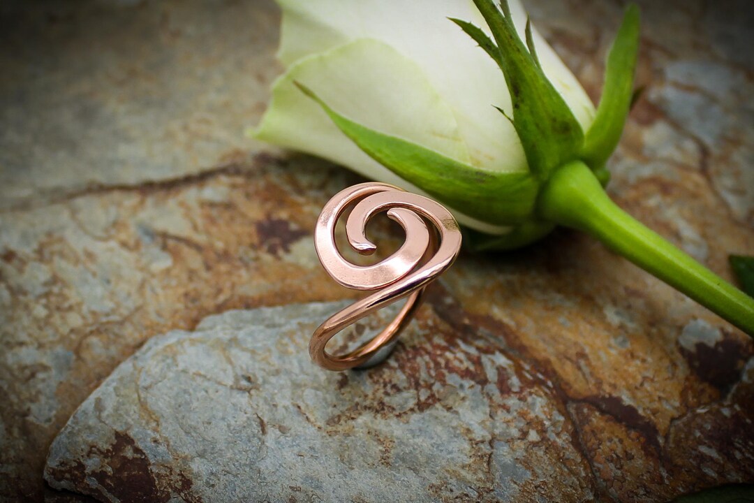 Interlocking Spiral Copper Adjustable Ring - Size 10 1/4 (UK U 1/2) - Etsy
